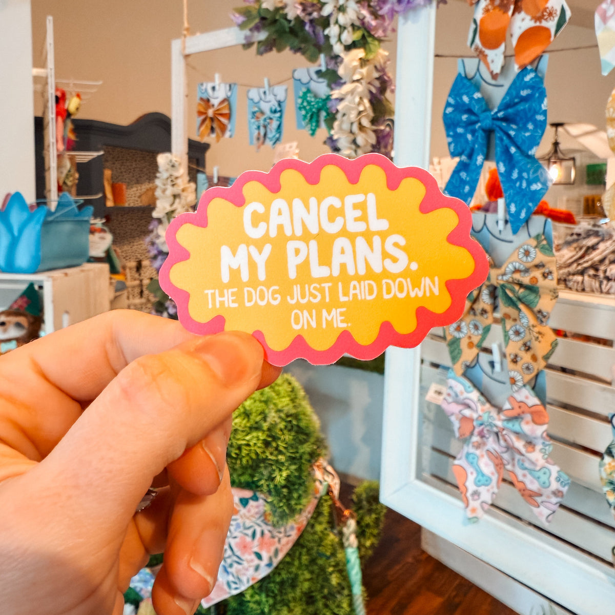 Cancel My Plans Dog Sticker – Modern Companion