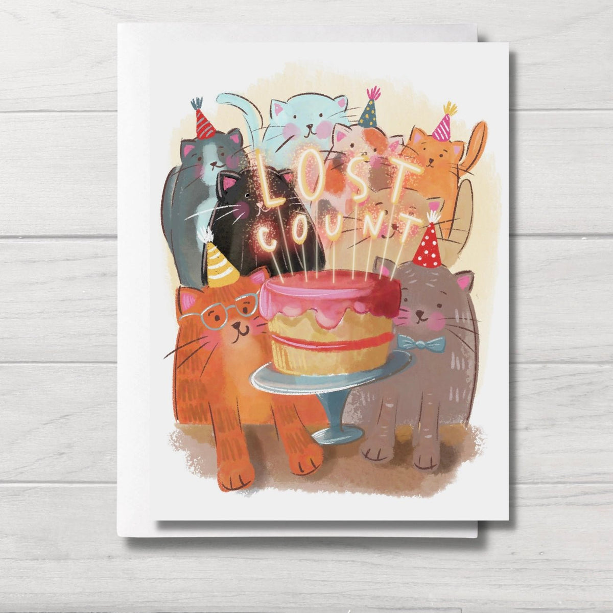 Cat Birthday Lost Count Card – Modern Companion