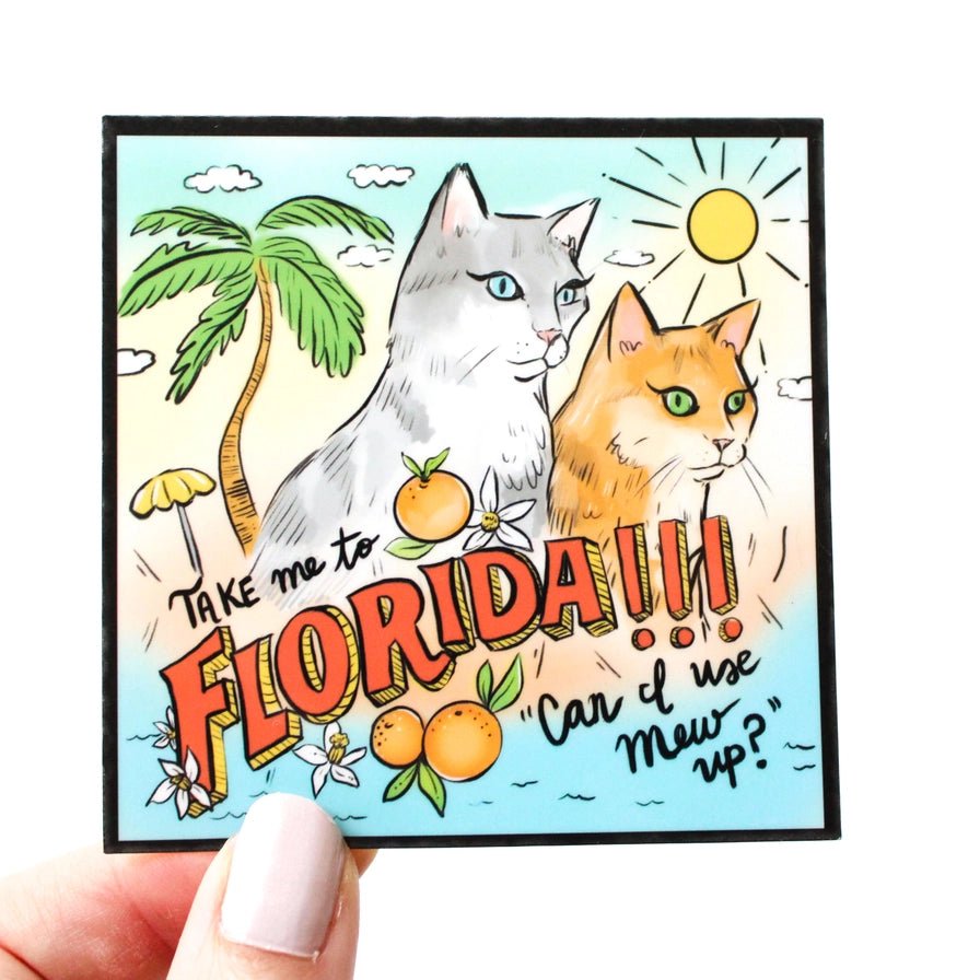 Florida!!! Cat Vinyl Sticker – Modern Companion