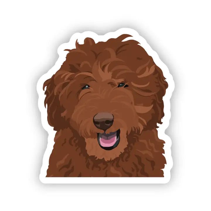 Brown Doodle Dog Vinyl Sticker – Modern Companion