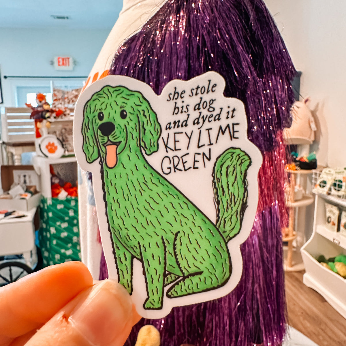 Key Lime Green Dog Sticker – Modern Companion