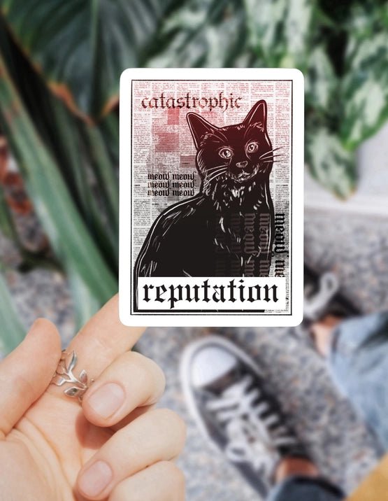 Swiftie Reputation Cat Sticker – Modern Companion