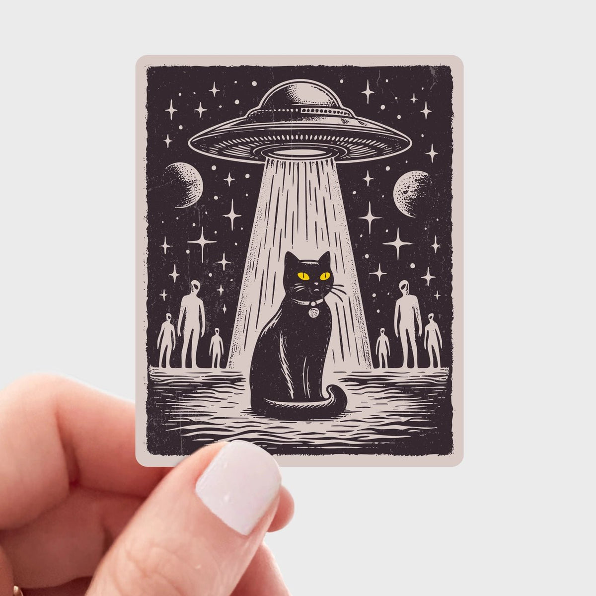 Ufo Black Cat Sticker – Modern Companion